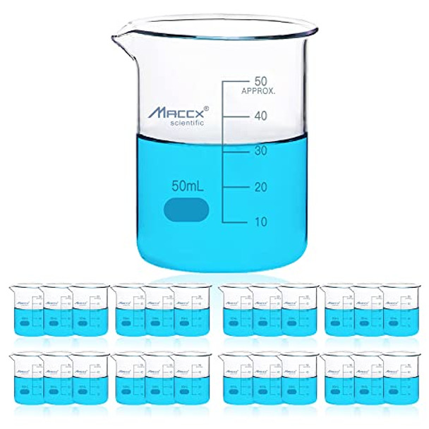 Beaker,50 mL, Borosilicate Griffin Low Form with Printed Graduation, 24 ...